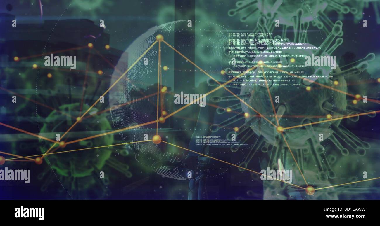Displaying network graph mapping green viral models and gold nodes in ...