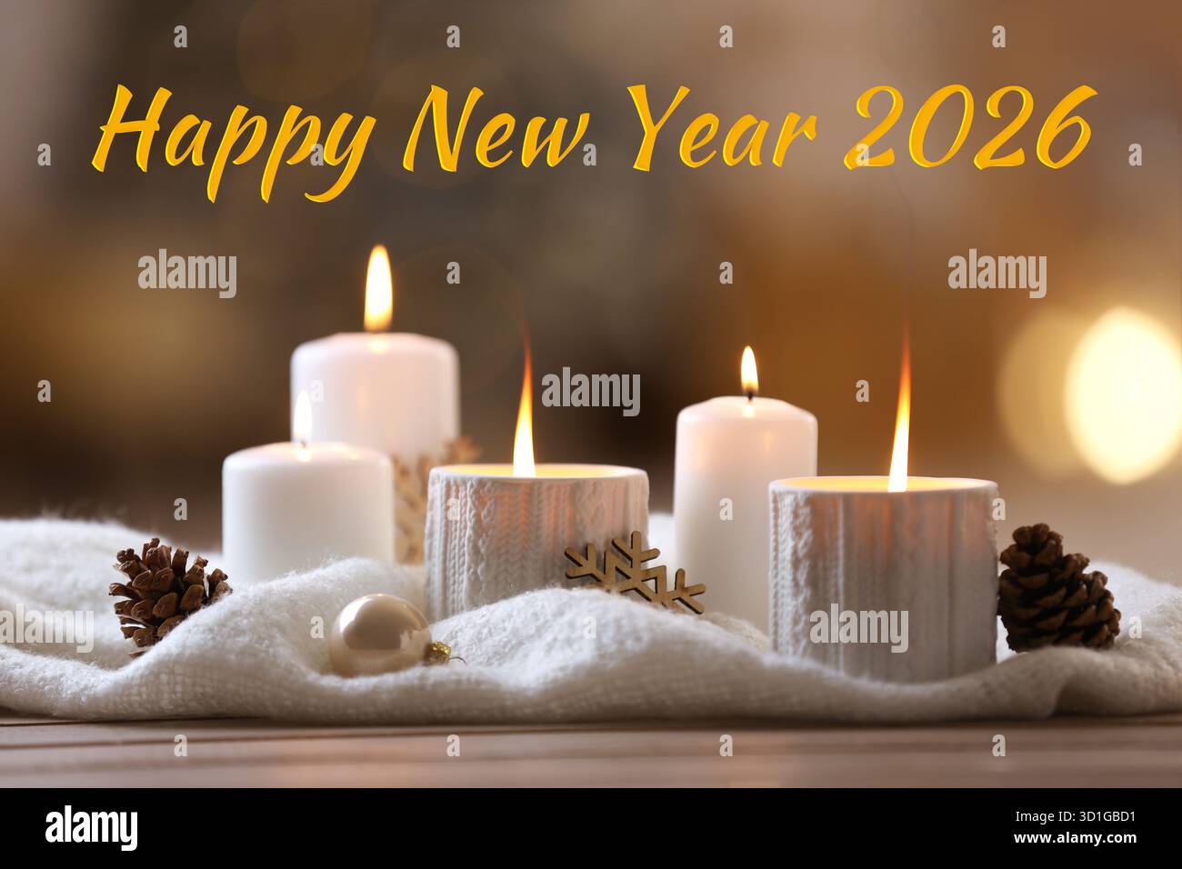 2026 golden number candles hi-res stock photography and images - Alamy