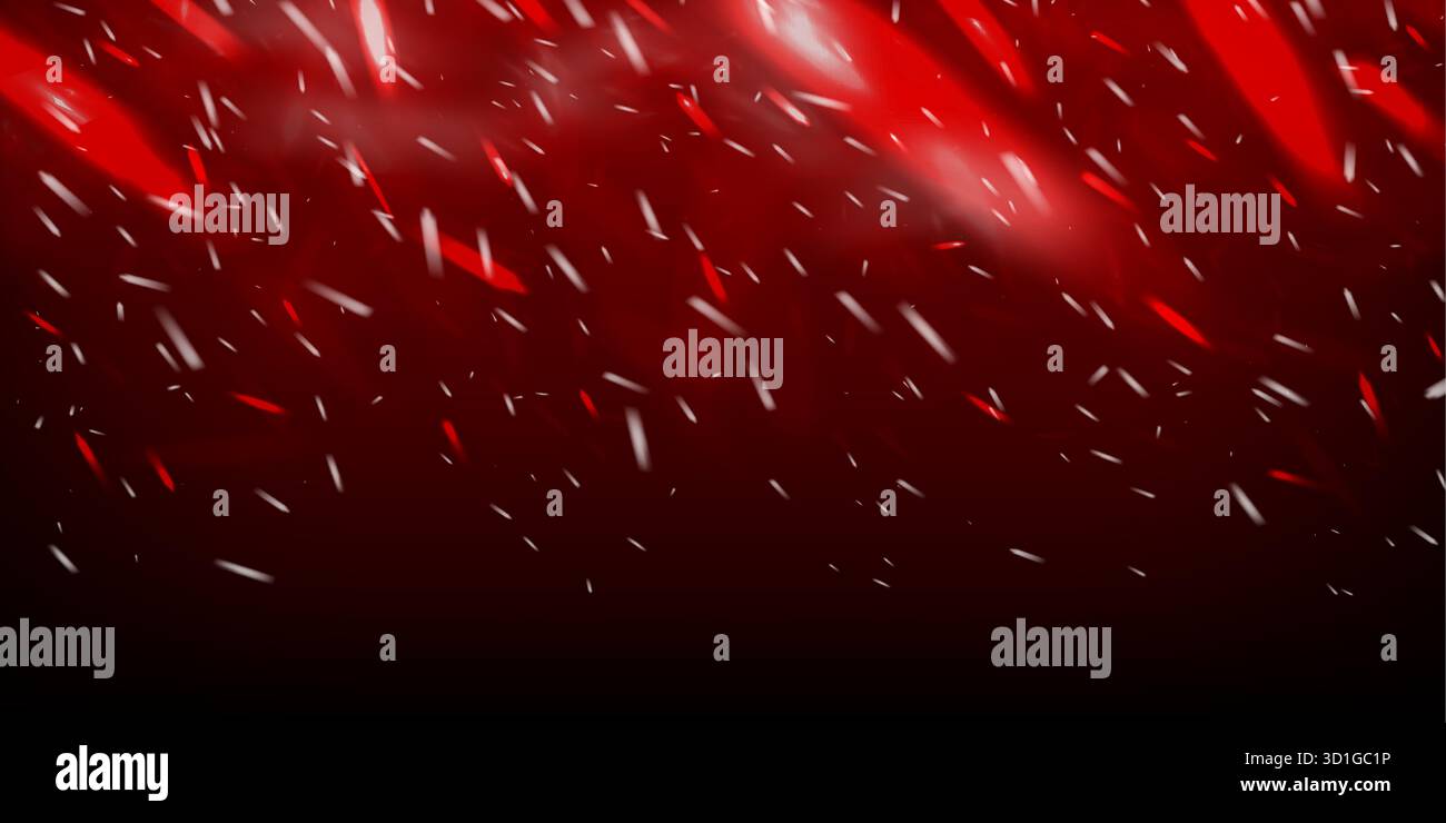 Fiery embers and bright sparks flying through smoke at night. Realistic ...