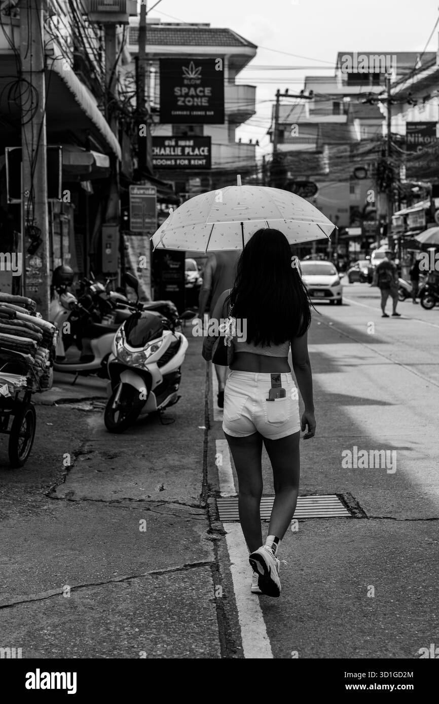 Tropical life in the city Black and White Stock Photos & Images - Alamy