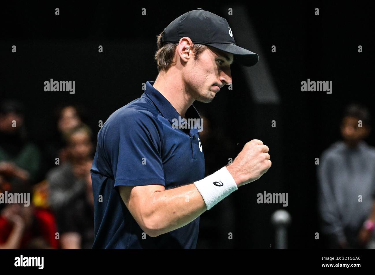 Valentin ROYER of France celebrates his point during the second day of ...