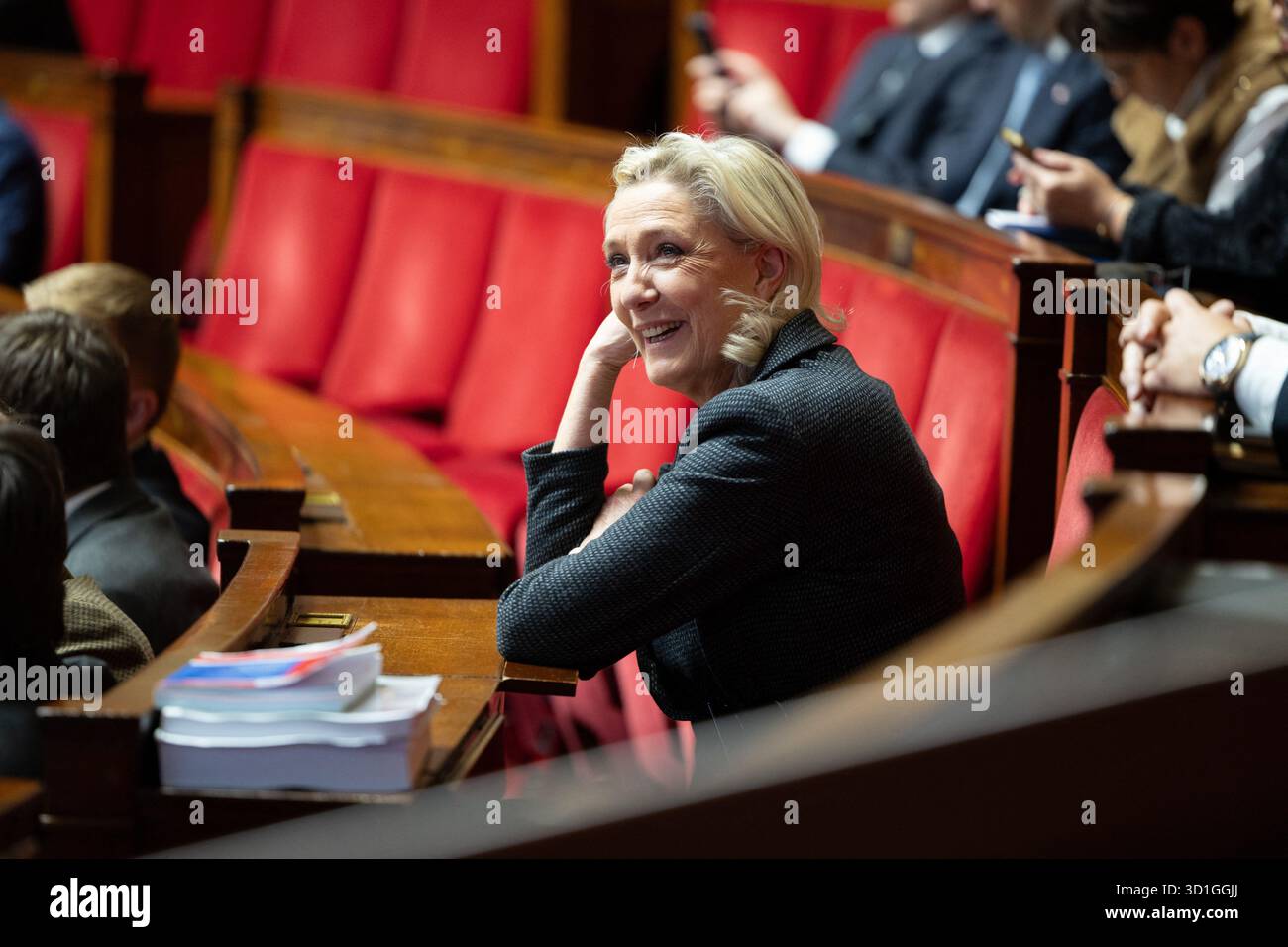 French deputy and president of Le Rassemblement National RN far right ...