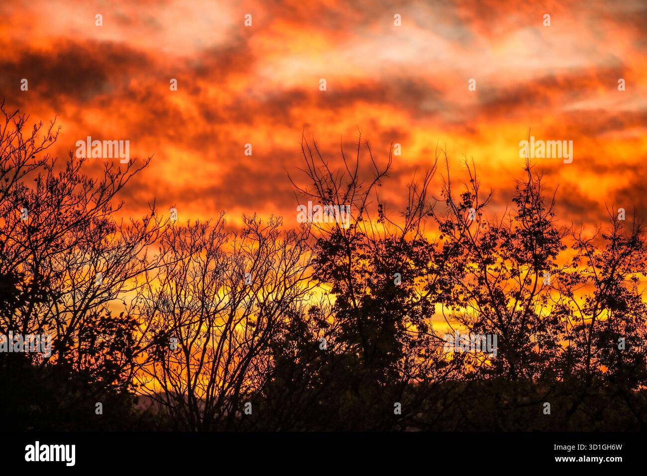 Red sunset over Zagreb on October 28 in Croatia Photo: Emica Elvedji ...