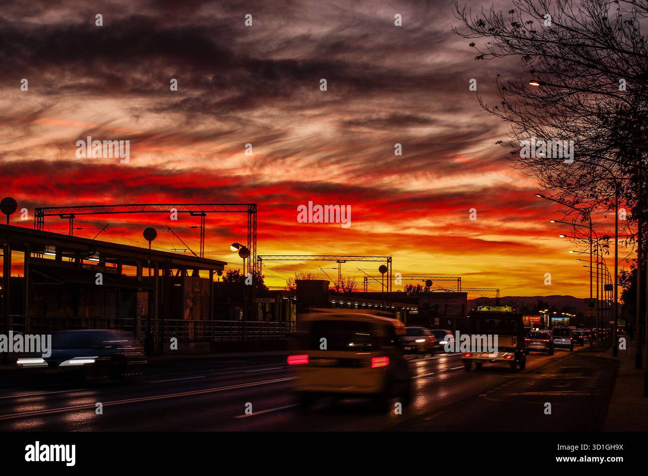 Red sunset over Zagreb on October 28 in Croatia Photo: Emica Elvedji ...