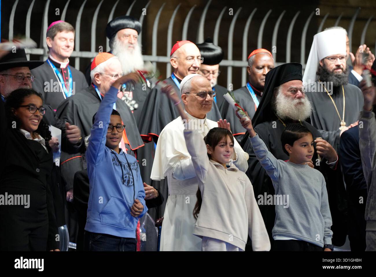 Pope Leo XIV attends an inter-religious meeting organised by the Sant ...