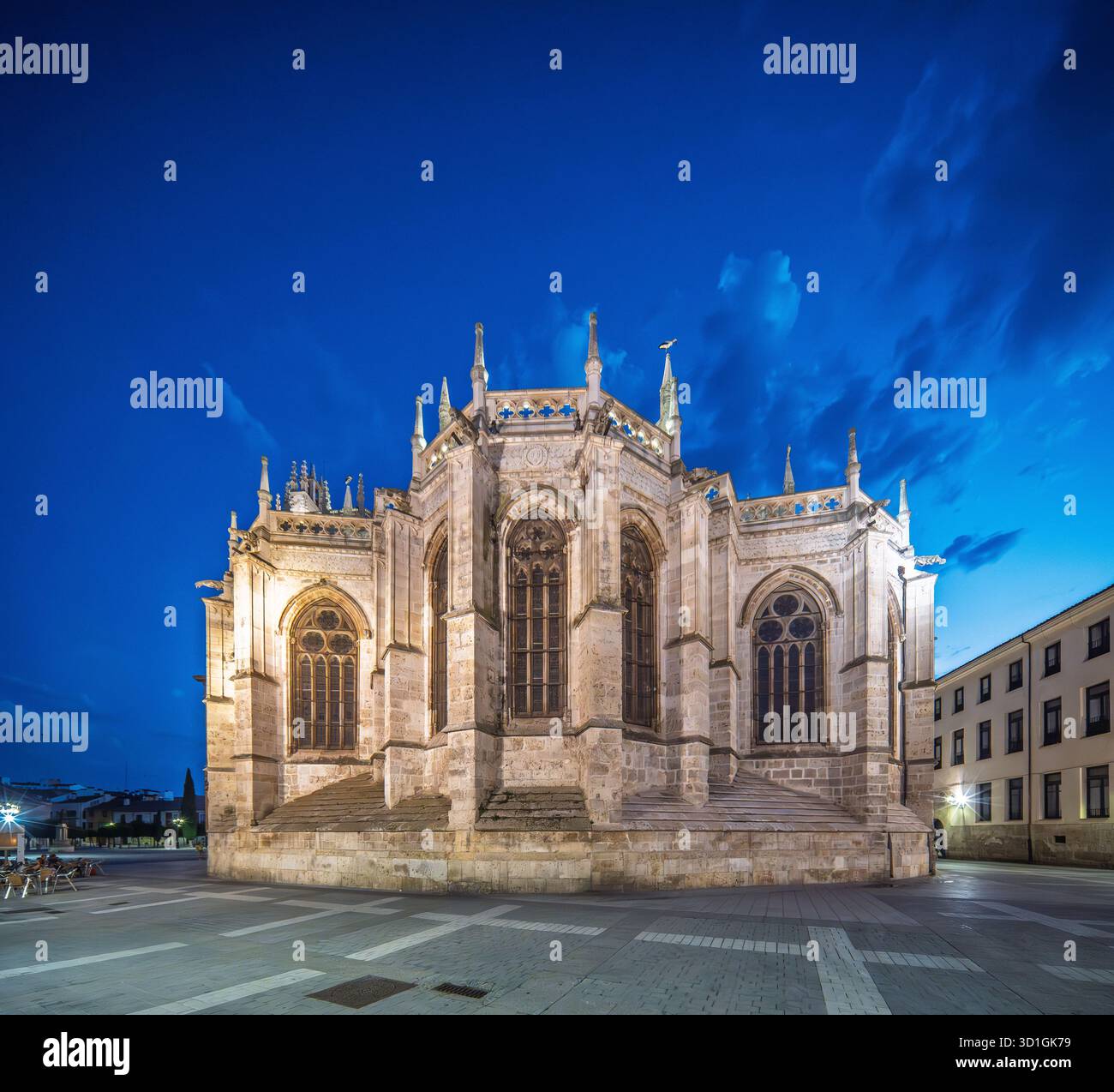 The apse of Palencia Cathedral showcases intricate buttresses and ...
