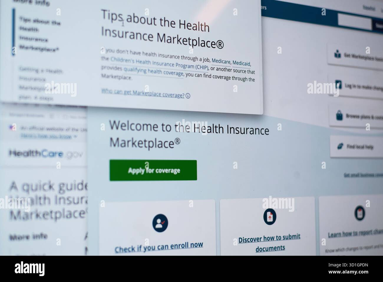 FILE - Pages from the U.S. Affordable Care Act health insurance website ...