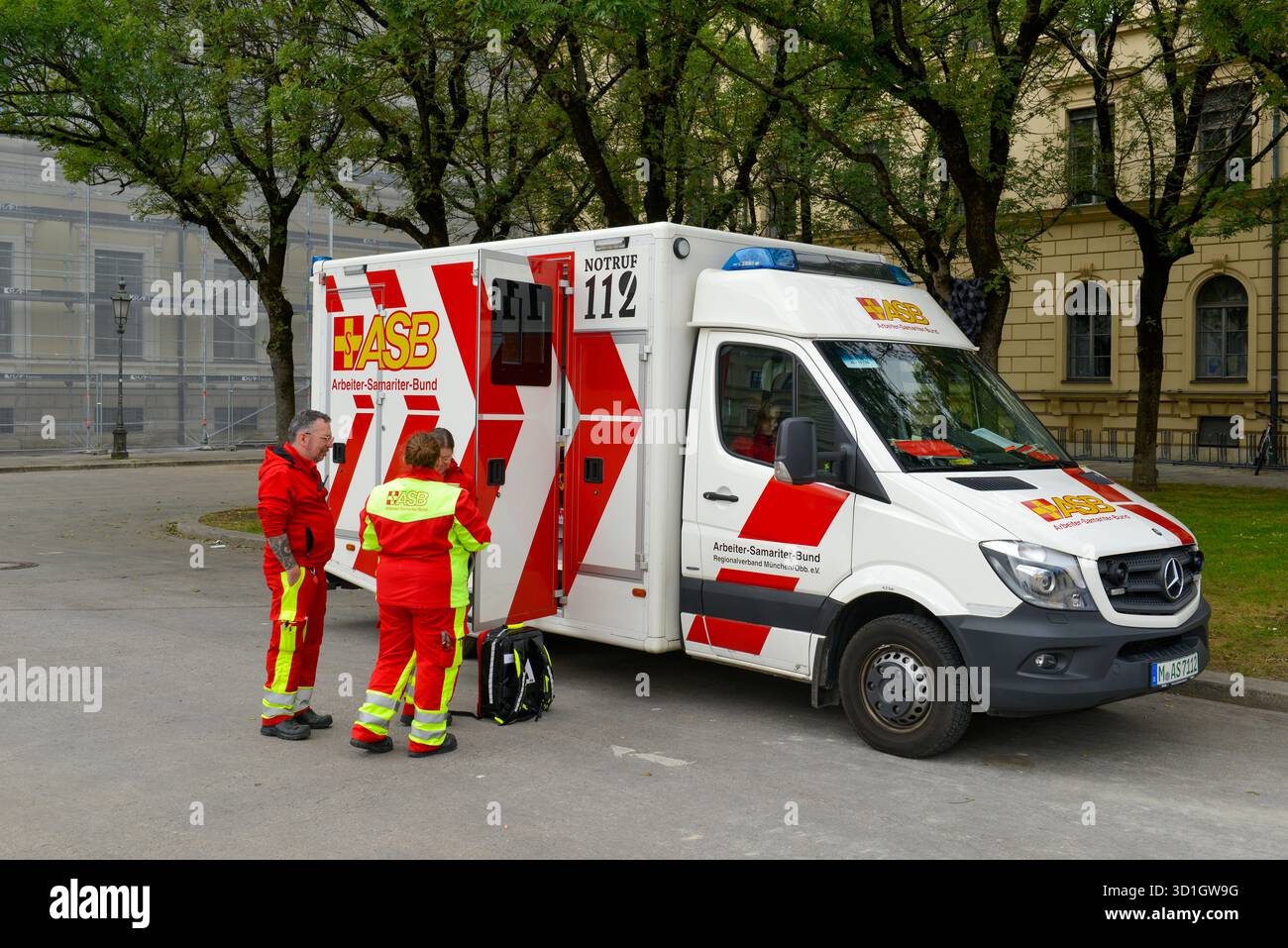 German ambulance and crew on standby at an Oktoberfest event in Munich ...