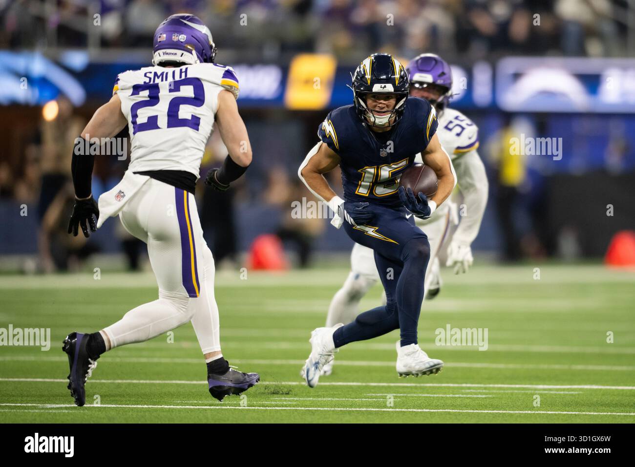 Los Angeles Chargers wide receiver Ladd McConkey (15) runs with the ...