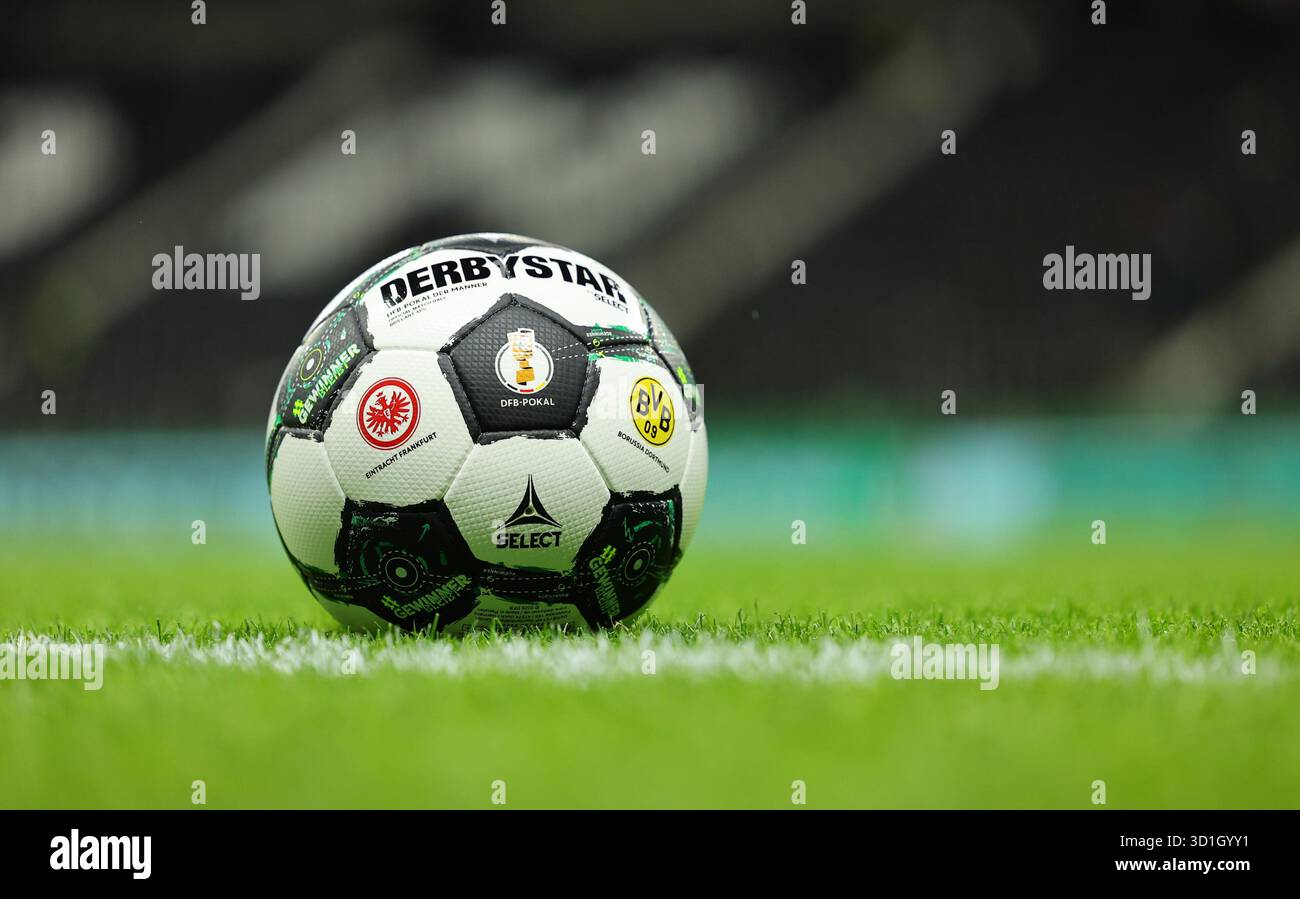 Derbystar ball with club logos Frankfurt, October 28, 2025, football ...