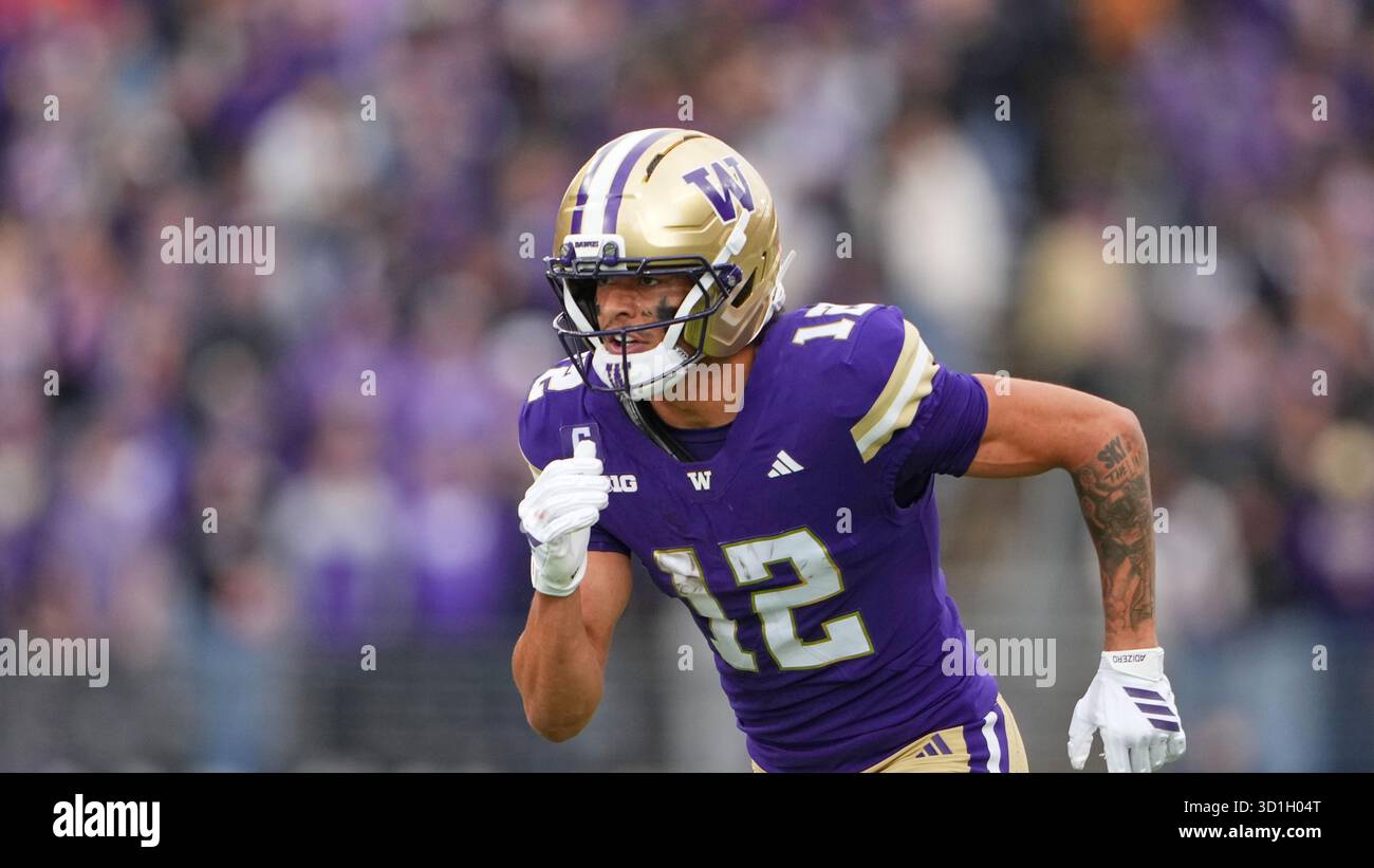 Washington wide receiver Denzel Boston in action against Illinois ...