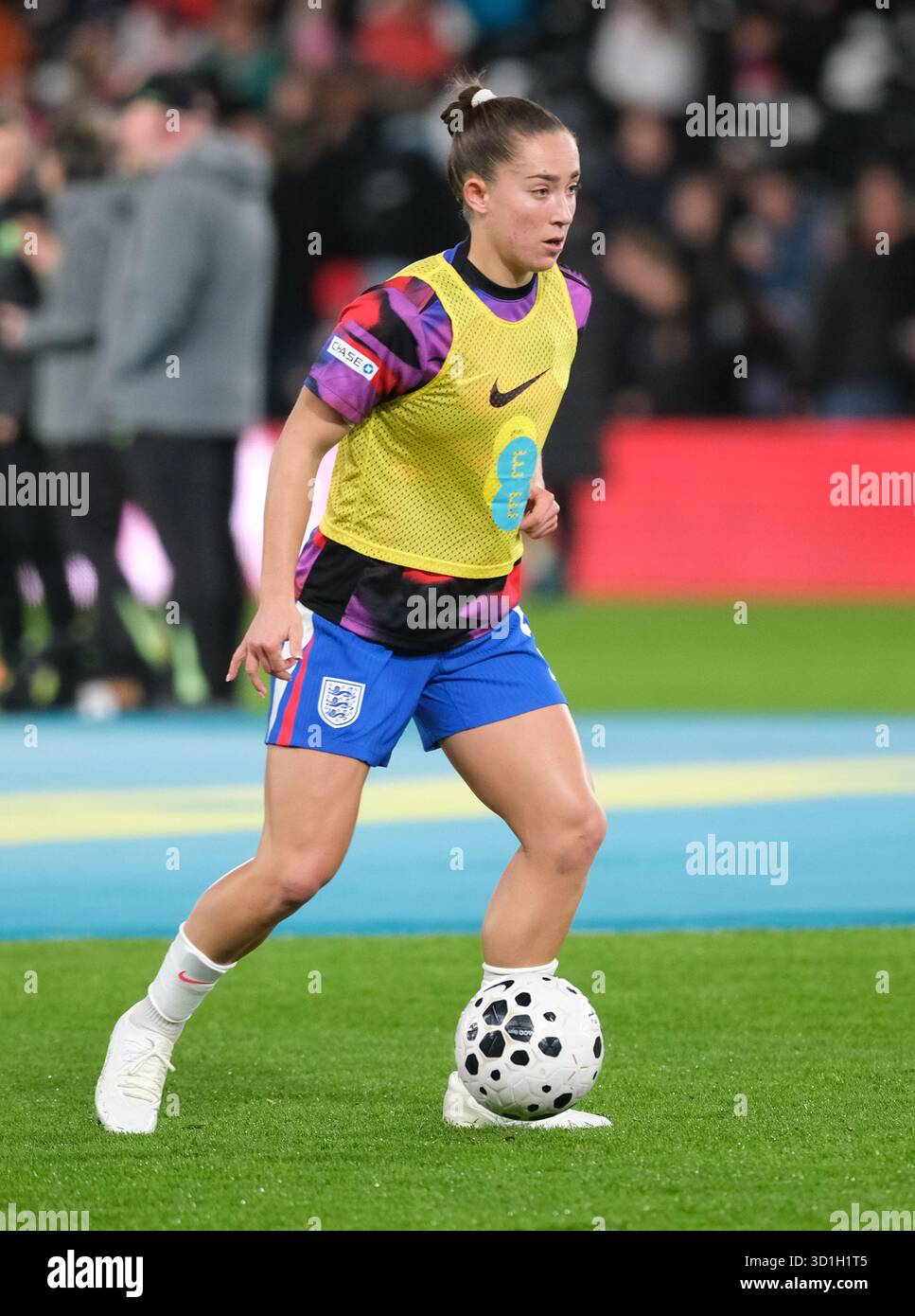 Maya Le Tissier of England during the pre-match warm-up during the ...