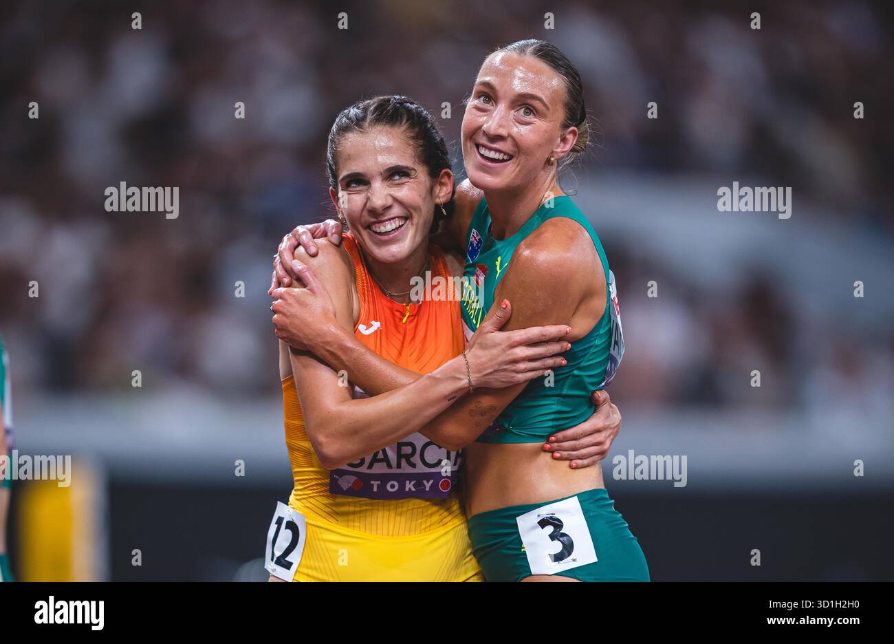 Rose Davies and Marta Garcia participating in the World Athletics ...