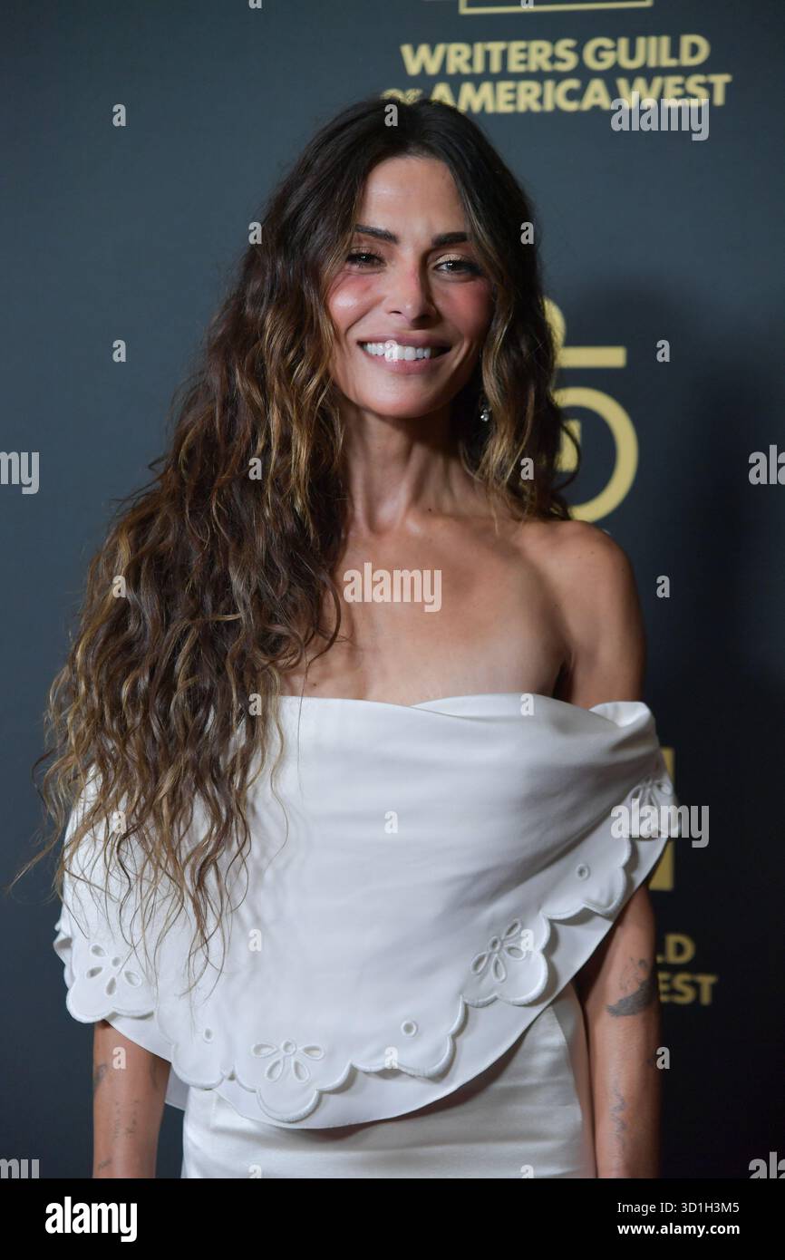 Sarah Shahi arrives at the Normal Lear Awards on Monday, Oct. 27, 2025 ...