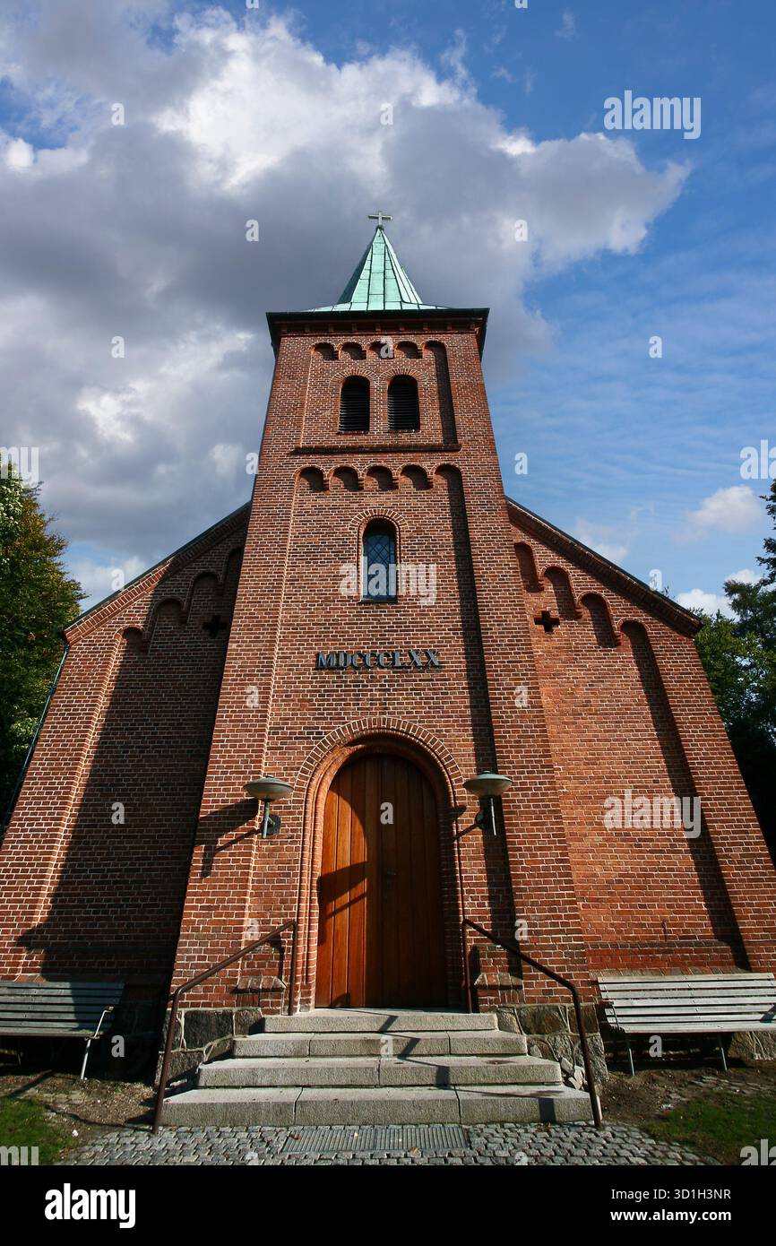Traditional church architecture in denmark scandinavia Stock Photo - Alamy
