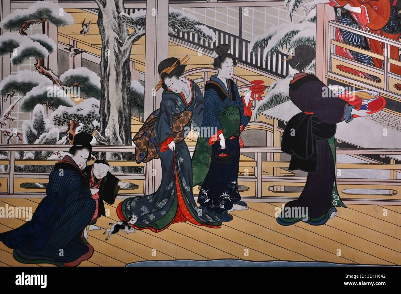 Kitagawa Utamaro (1754-1806), Fukagawa in Snow (Fukagawa no yuki), Edo ...