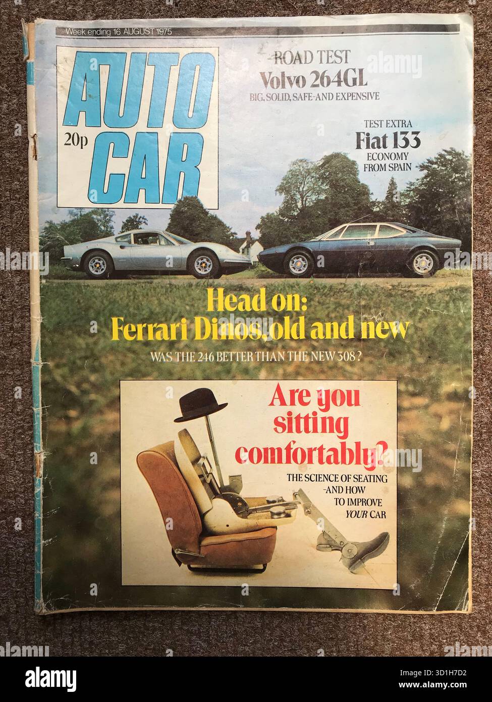AUTOCAR magazine Aug 1975, Ferrari Dino Old vs new. Road test: Volvo ...