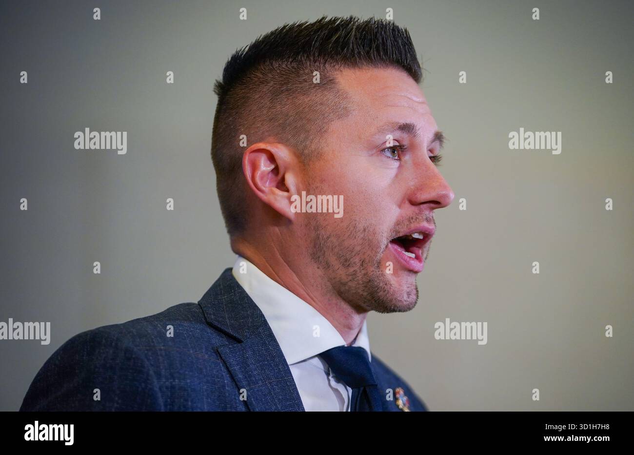 Regina Mayor Chad Bachynski speaks during a press conference updating ...