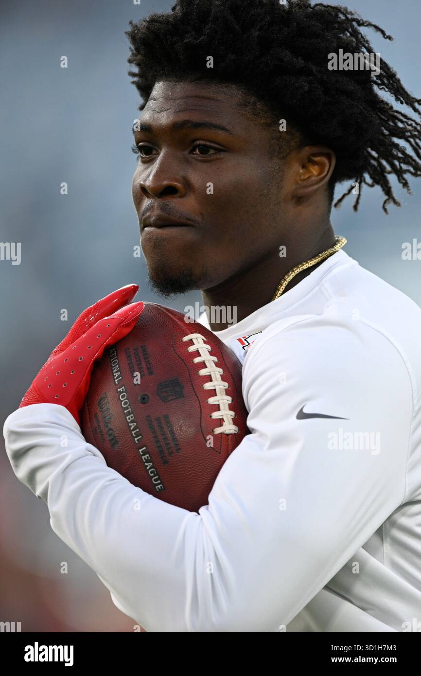 Kansas City Chiefs running back Brashard Smith warms up before an NFL ...