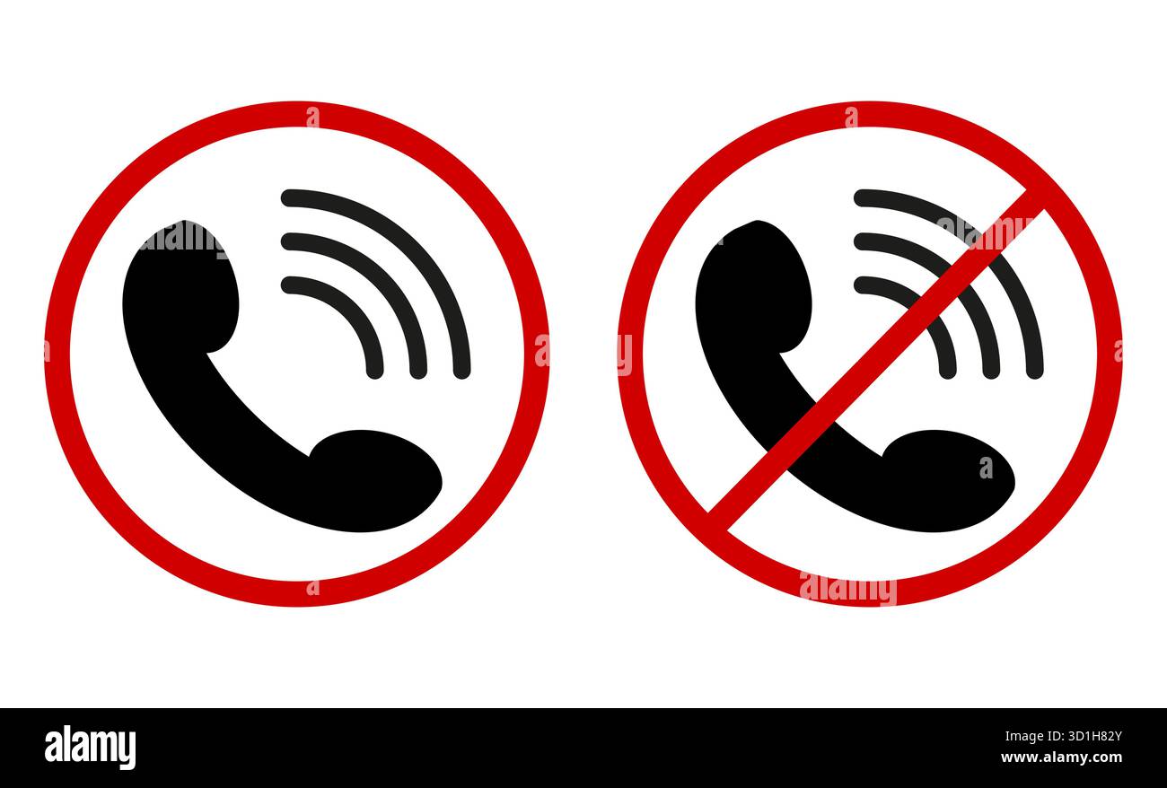 Phone call symbols. Ringing signal icon. Communication Vector. No call ...