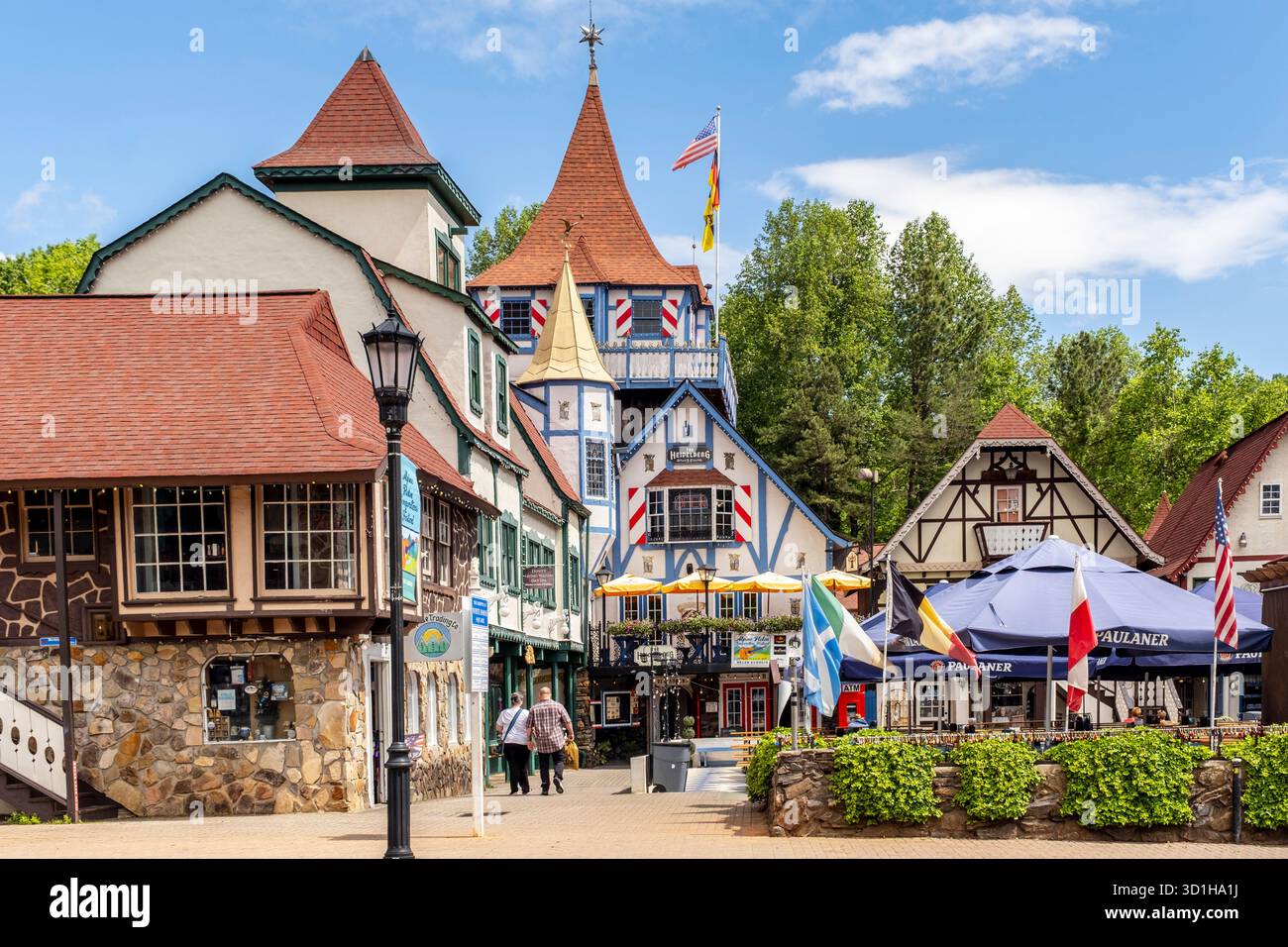 Helen, Georgia, USA Bavarian style buildings in downtown Stock Photo ...