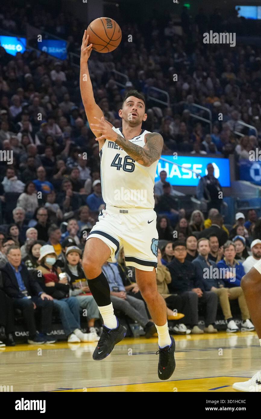 Memphis Grizzlies guard John Konchar (46) during an NBA basketball game ...