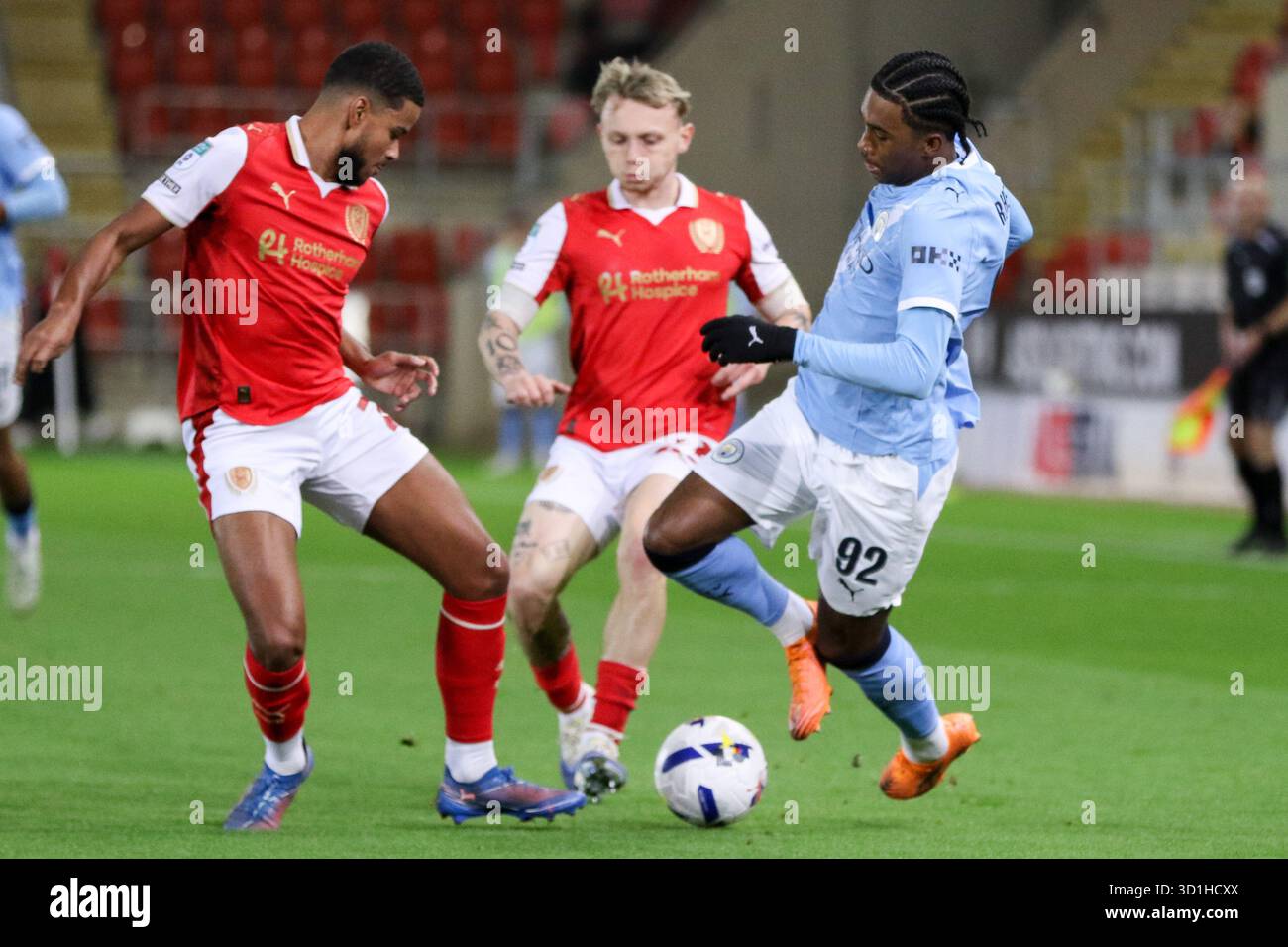 Reigan Heskey (92 Manchester City U21) controls the ball during the EFL ...