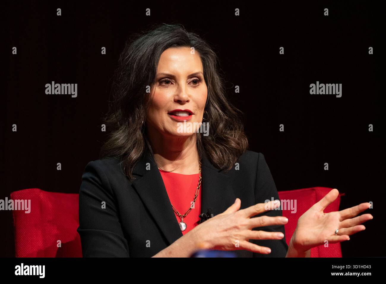 Austin, Texas, USA. 27th Oct, 2025. Michigan Governor GRETCHEN WHITMER ...