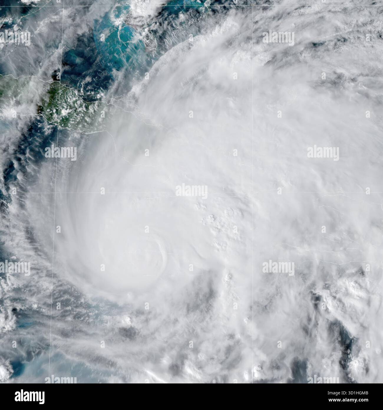 Caribbean Sea, Jamaica. 28 October, 2025. The NOAA NESDIS GOES-19 satellite image showing ...