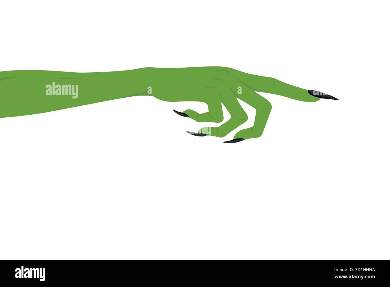 Vector Green Witch Hand with Long Black Nails Pointing Finger ...