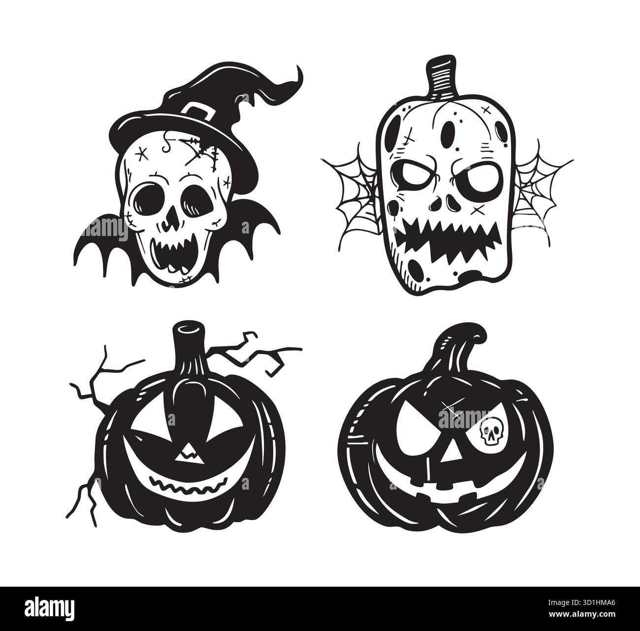 angry Halloween symbol set illustration Stock Vector Image & Art - Alamy