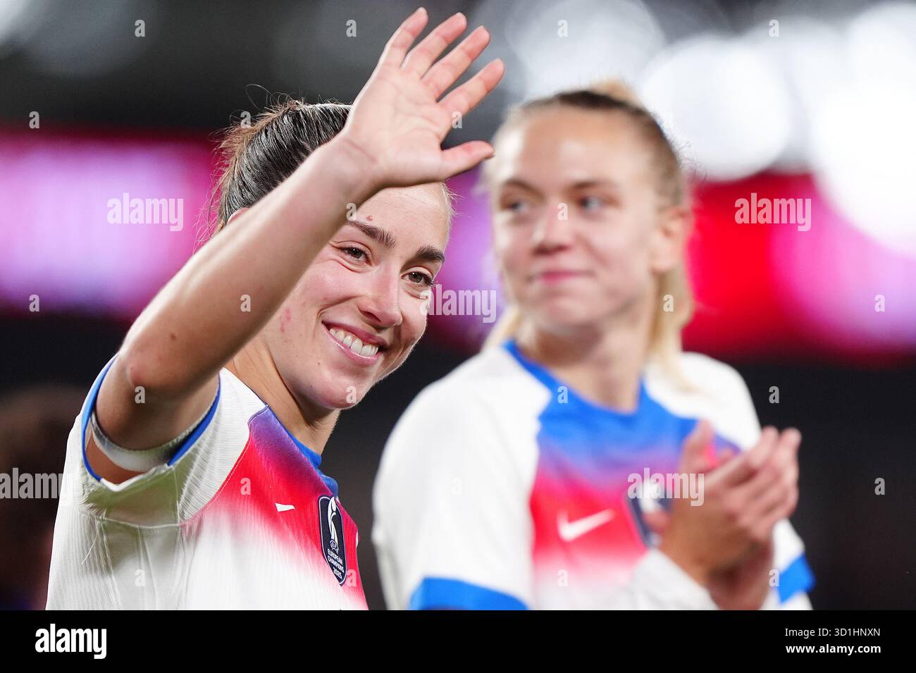 England's Maya Le Tissier and Esme Morgan (right) after the ...