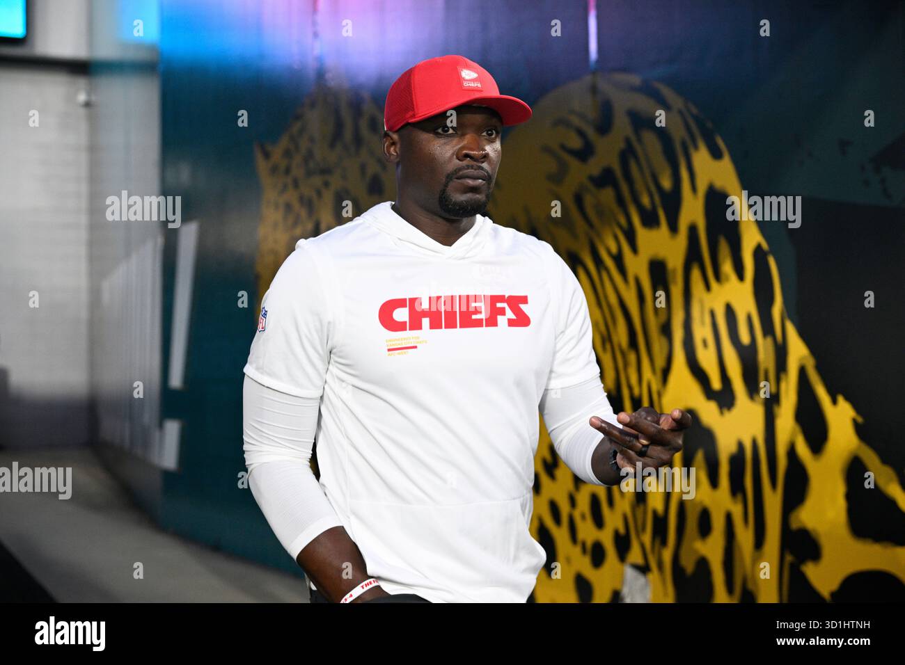 Kansas City Chiefs outside linebackers coach Rod Wilson walks to the ...