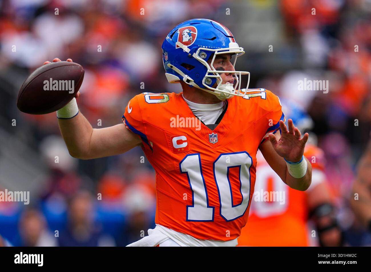 Denver Broncos quarterback Bo Nix passes against the Dallas Cowboys ...