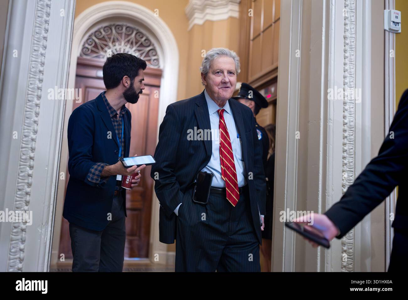 Sen. John Kennedy, R-La., arrives for a closed-door meeting with Senate ...