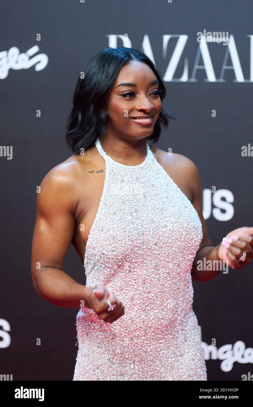 Simone Biles attends Bazaar 'Women of the Year 2025' Awards Red Carpet ...