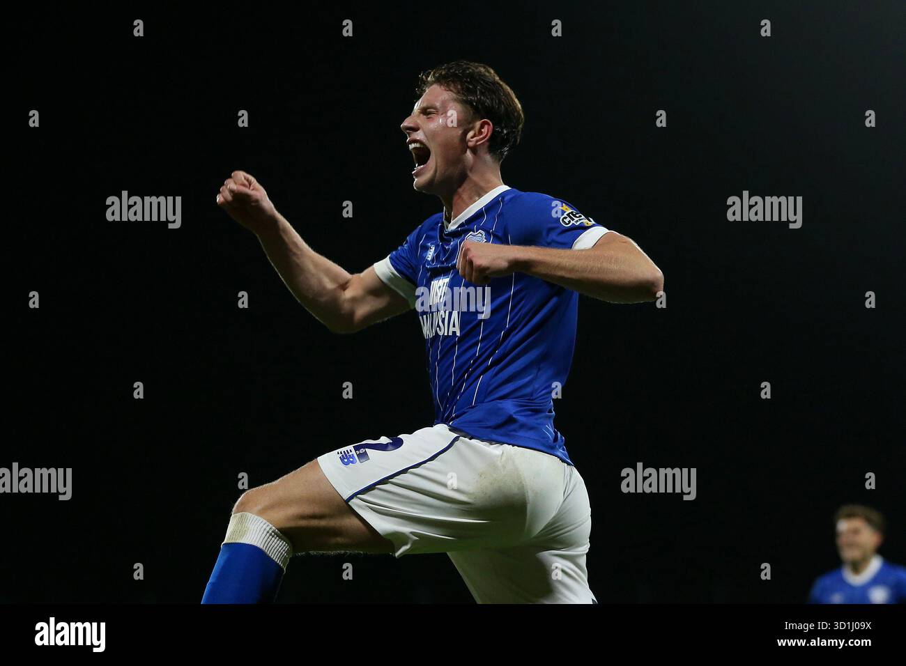 William Fish of Cardiff City celebrates after scoring his teams 2nd ...