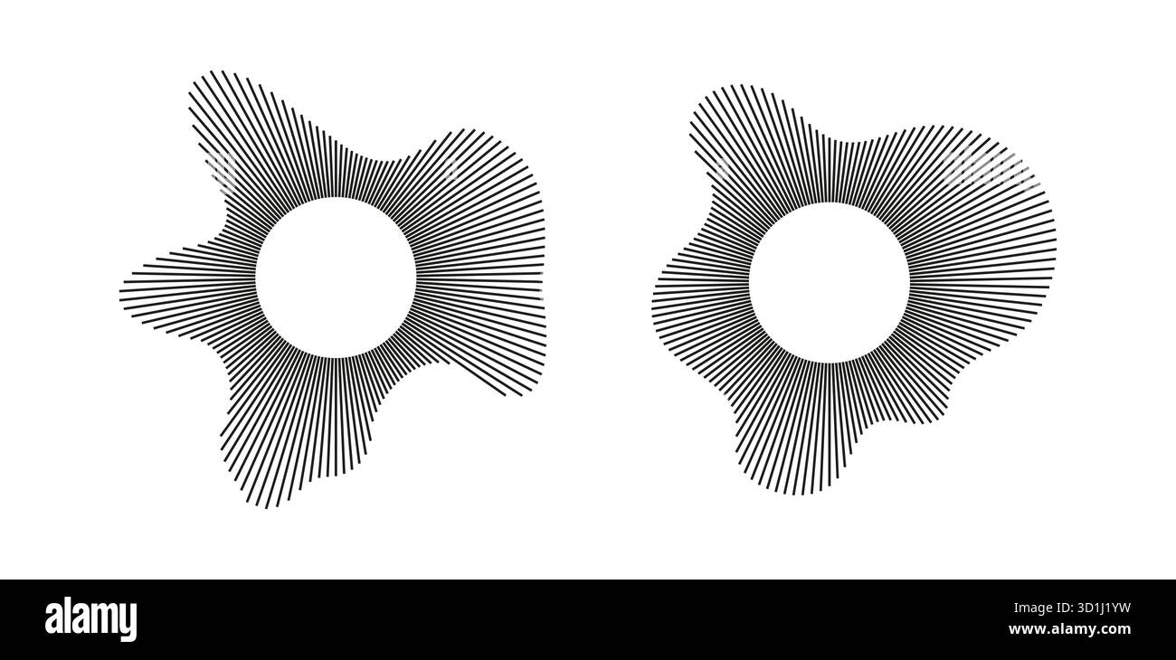 Equalizer logo, radial spectrum. Voice symbols. Depicting audio music ...