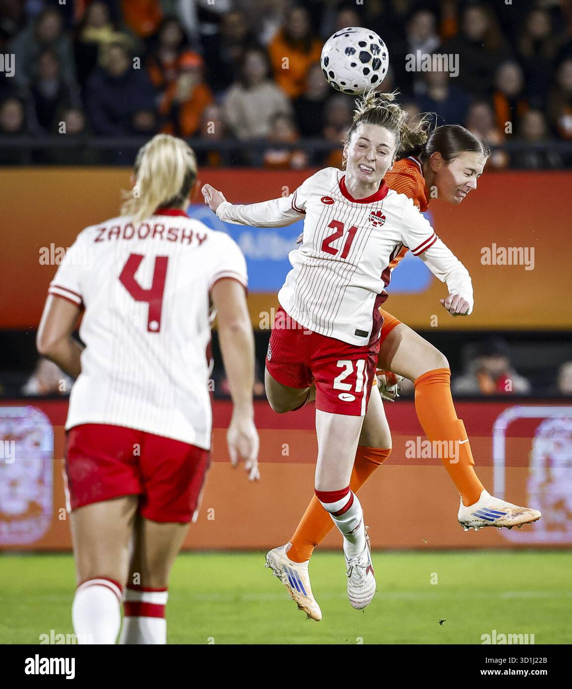 NIJMEGEN – (L-R) Shelina Zadorsky of Canada, Gabrielle Carle of Canada ...