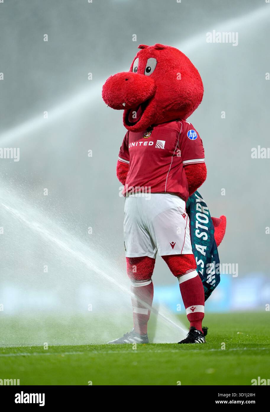 Wrexham mascot Wrex the Dragon ahead of the Carabao Cup fourth round ...
