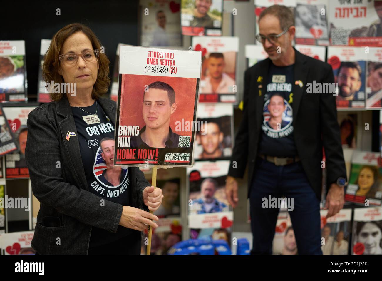 Ronen and Orna Neutra, parents of Omer Neutra, a U.S.-Israeli citizen who was killed in the ...