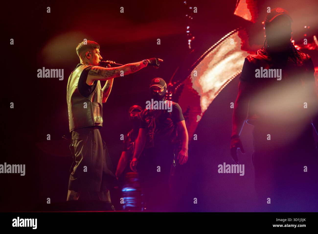 Argentine singer Duki during the second concert offered at the Movistar ...