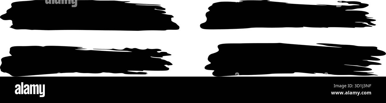 brush strokes isolated on white. sketchy horizontal strokes. Vector ...