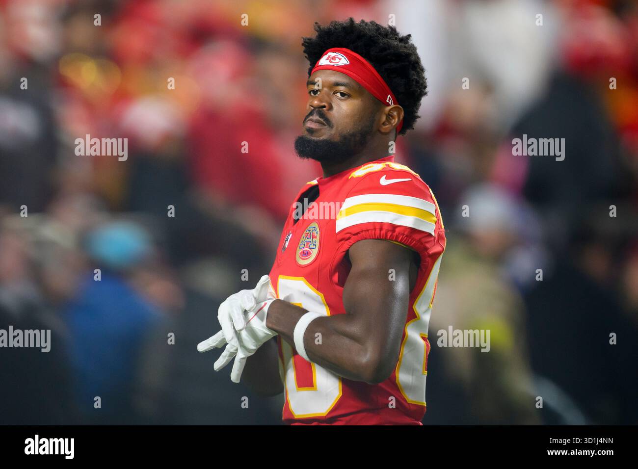 Kansas City Chiefs wide receiver Tyquan Thornton warms up before the ...