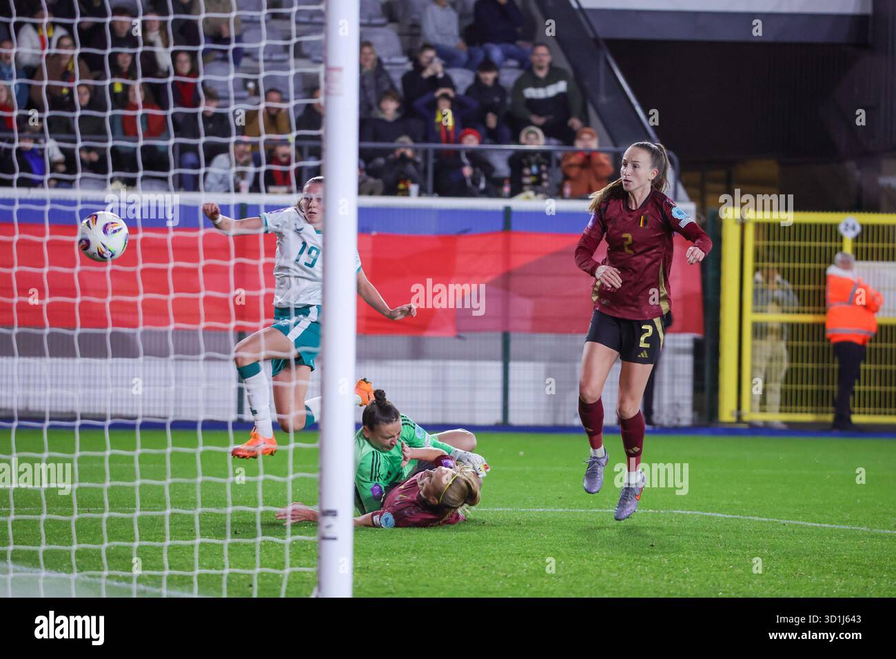 Abbie Larkin (19) of Ireland scores a goal (2-1) during a female soccer ...