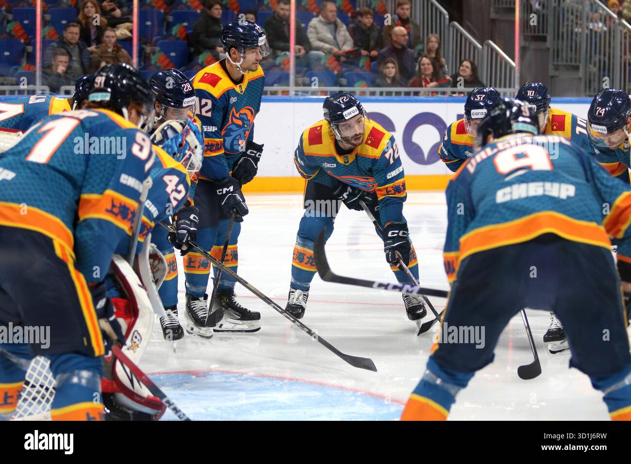 Gage Quinney (72) of Shanghai Dragons Hockey Club seen in action during ...
