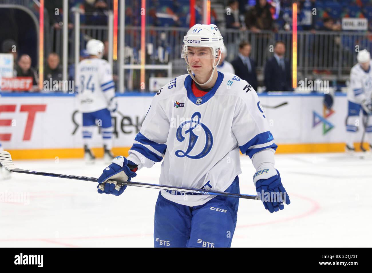 Nikita Gusev (97) of Dynamo Hockey Club seen in action during the ...