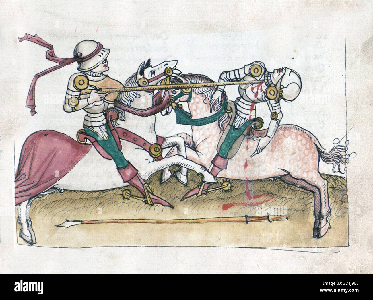 Medieval knights jousting, extracted from the so-called "Berner ...