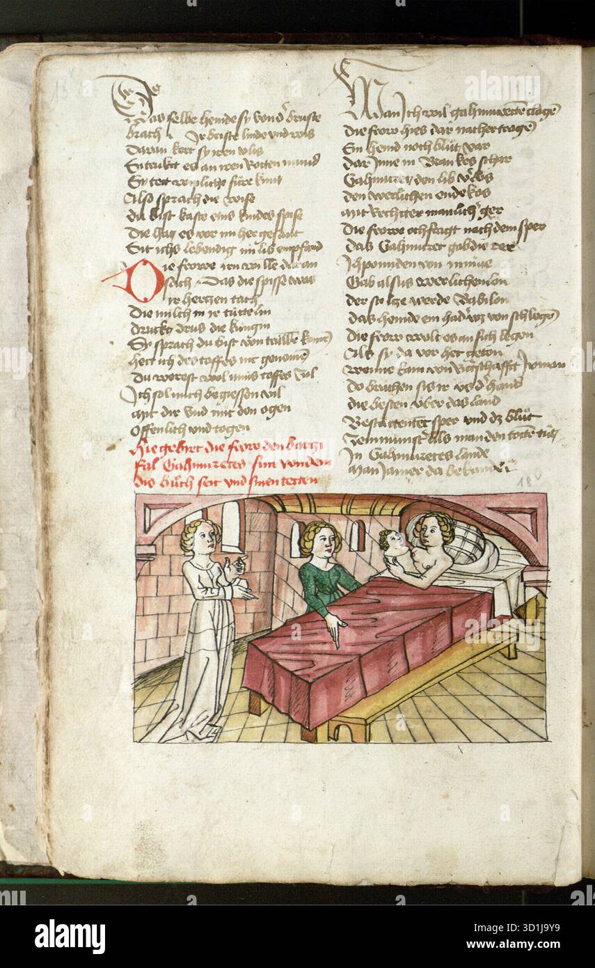 Page from the so-called "Berner Parzival" , the last dated manuscript ...