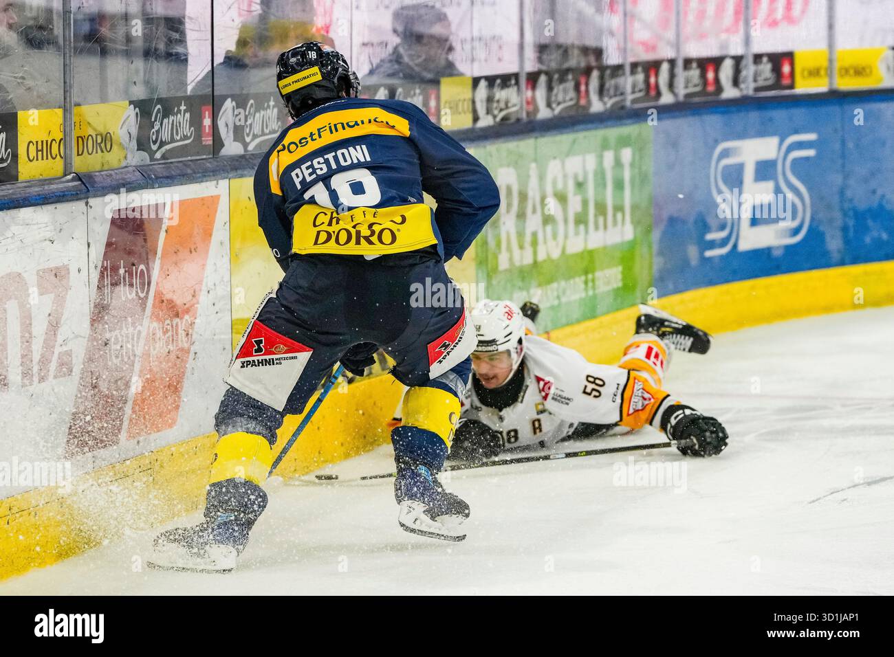 AMBRI, SWITZERLAND - OCTOBER 28: Inti Pestoni of Ambri against Connor ...